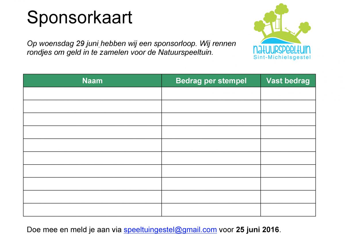 Sponsorloop Natuurspeeltuin Gestel